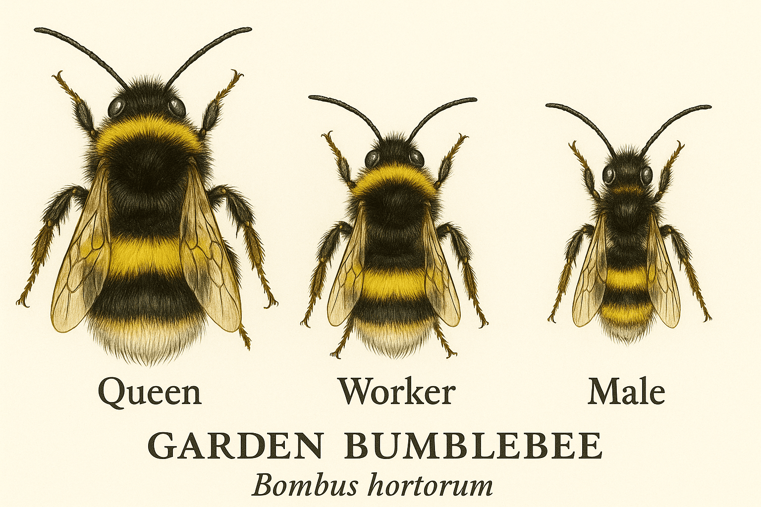 Garden Bumblebee (Bombus hortorum) Identification